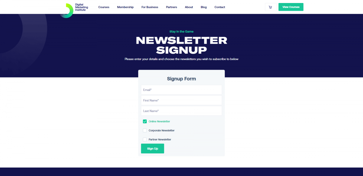 21 Newsletter Landing Page Examples for Inspiration | ClickyDrip