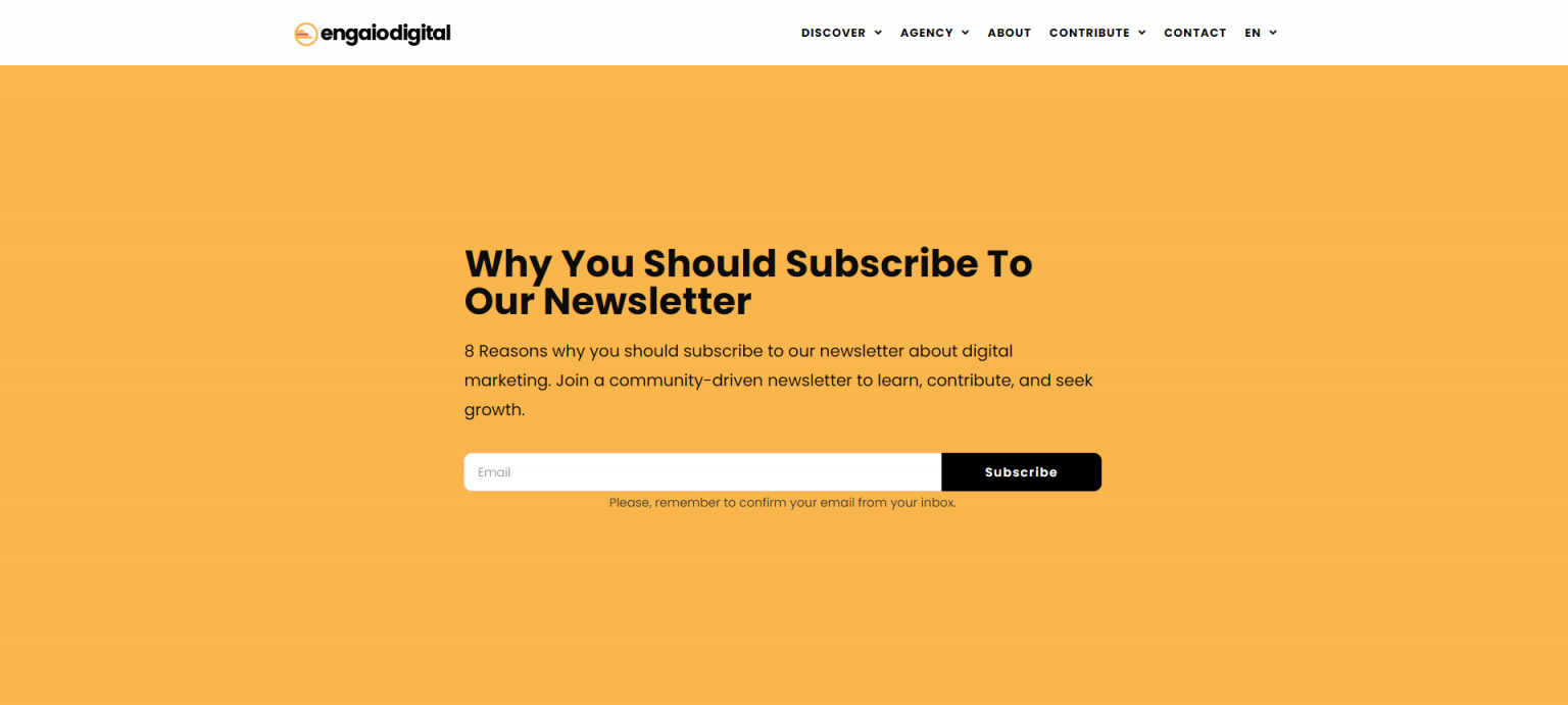 21 Newsletter Landing Page Examples for Inspiration | ClickyDrip