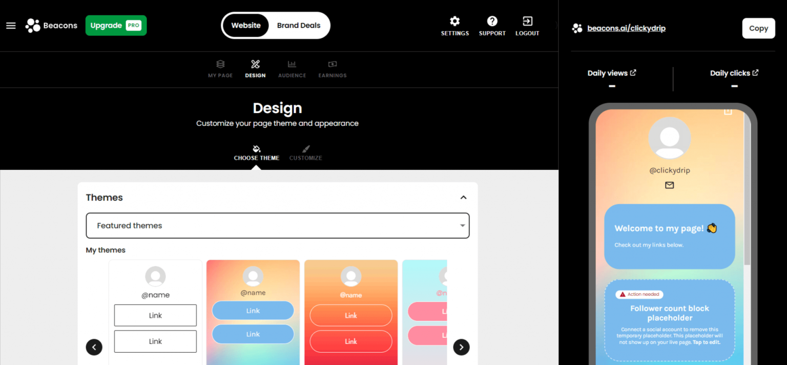 Beacons vs Linktree - ClickyDrip