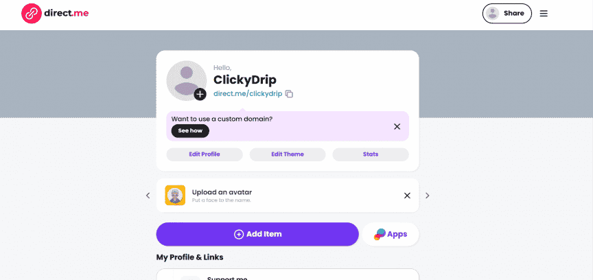 Direct.me vs Linktree - ClickyDrip