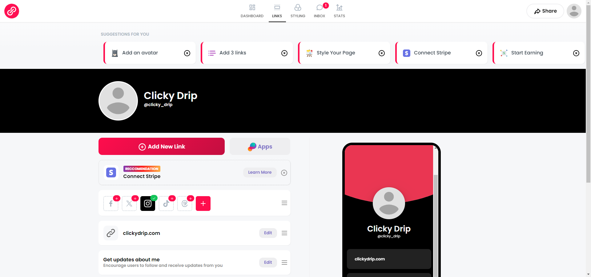 Direct.me vs Linktree - ClickyDrip